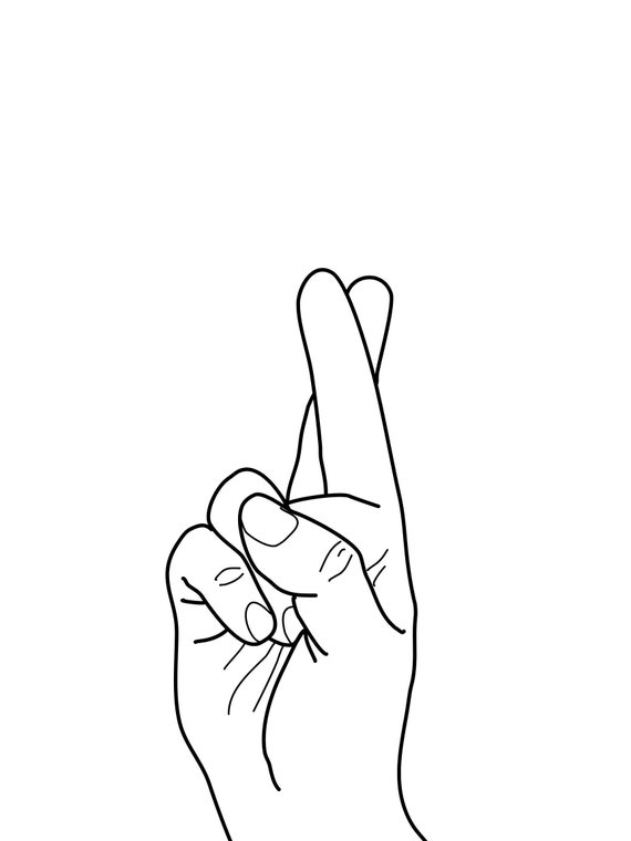 Fingers Crossed Simple Sign Language Print - Etsy