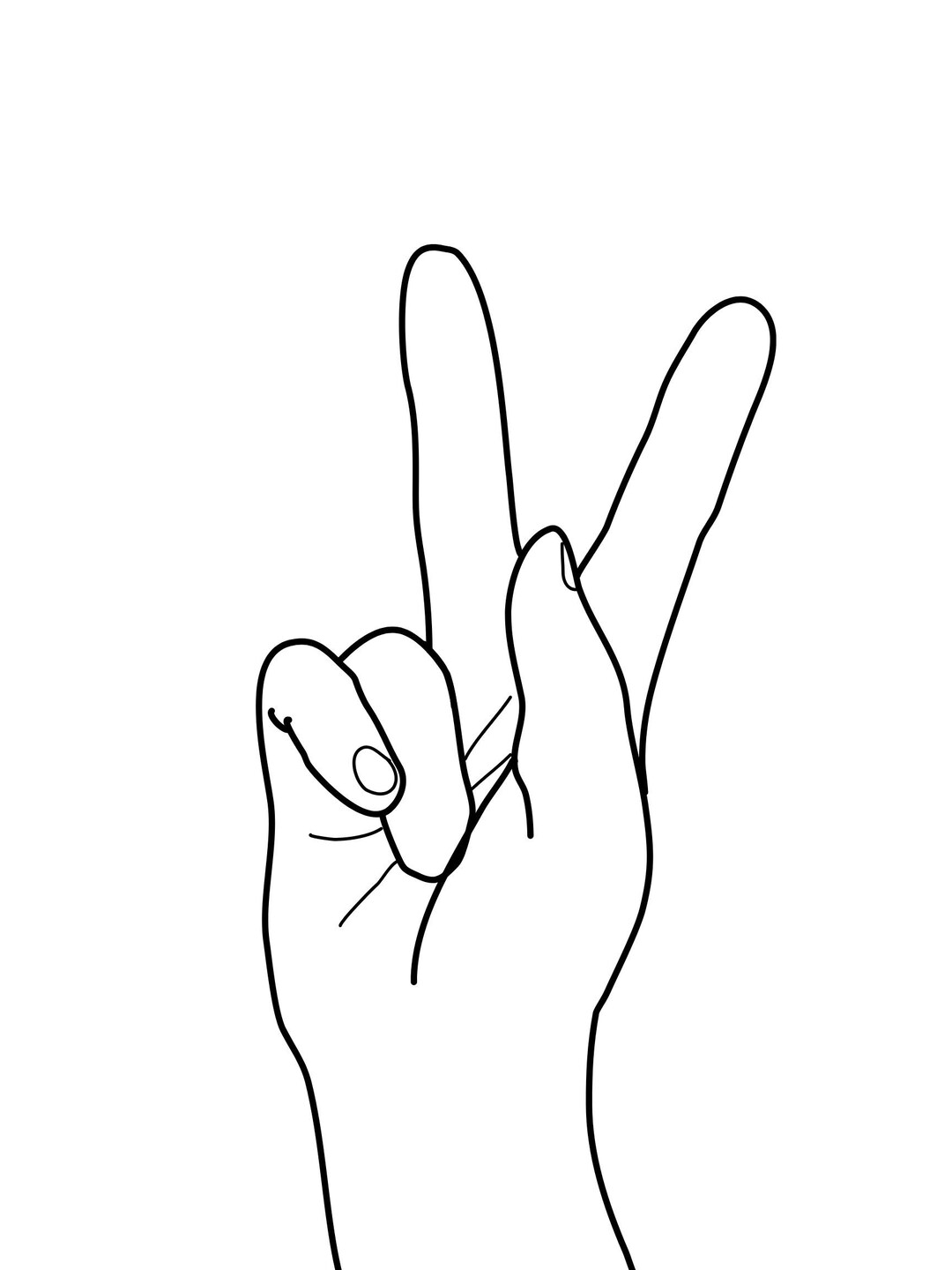 Peace Sign - Simple Sign Language Print - Etsy
