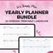 Printable Yearly Planner Bundle, A4, A5 and US Letter Sizes, Landscape ...