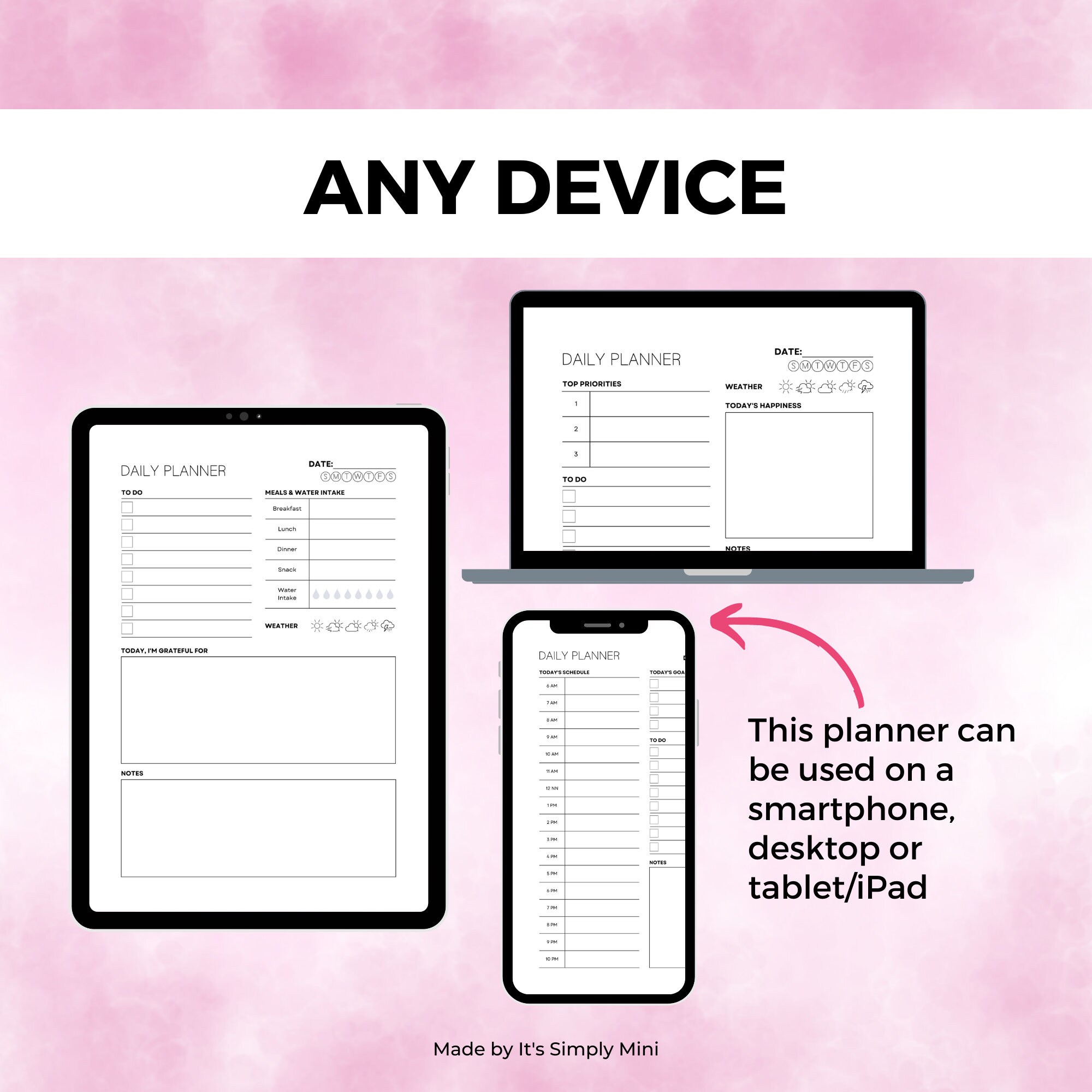 Printable Daily Planner Bundle A4 A5 and US Letter Sizes - Etsy