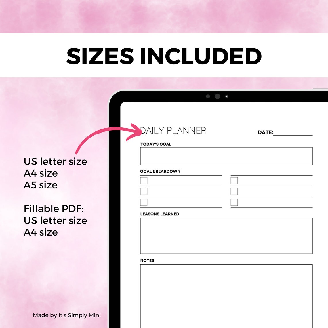 Printable Daily Planner Bundle A4 A5 and US Letter Sizes - Etsy