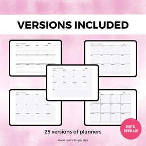 Printable Yearly Planner Bundle, A4, A5 and US Letter Sizes, Landscape ...