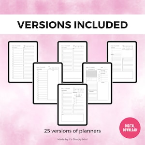 Printable Daily Planner Bundle, A4, A5 and US Letter Sizes, Portrait ...