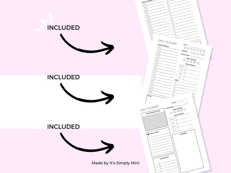 Printable Daily Planner Bundle A4 A5 and US Letter Sizes - Etsy