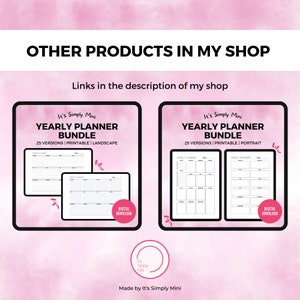 Printable Daily Planner Bundle, A4, A5 and US Letter Sizes, Portrait ...