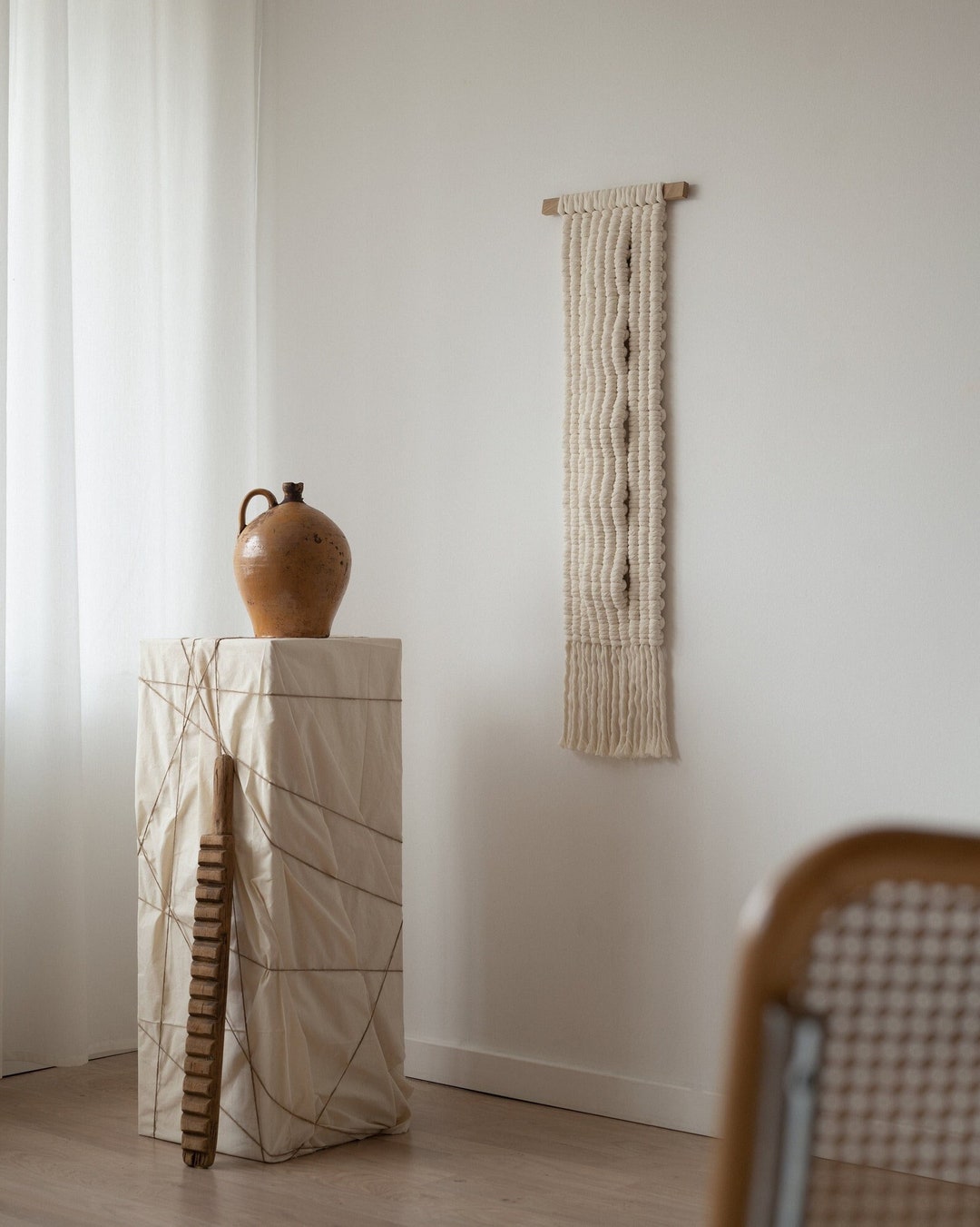 WAVE Textile Wall Art in Wabi Sabi Style Long Wall Hanging - Etsy