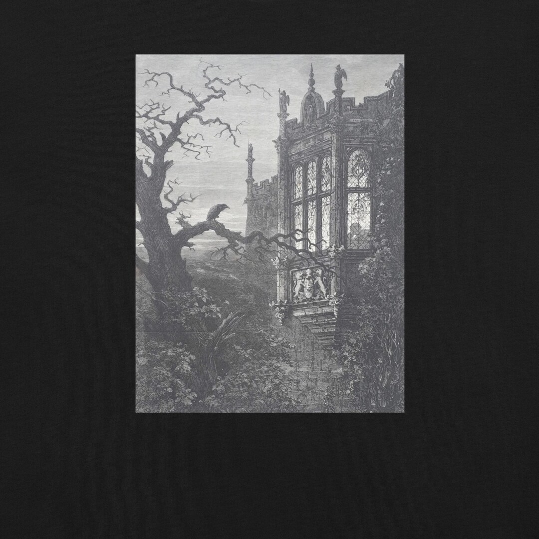 An Evil Omen (1878) - Gothic Castle Vintage Art Unisex Cotton T-shirt ...