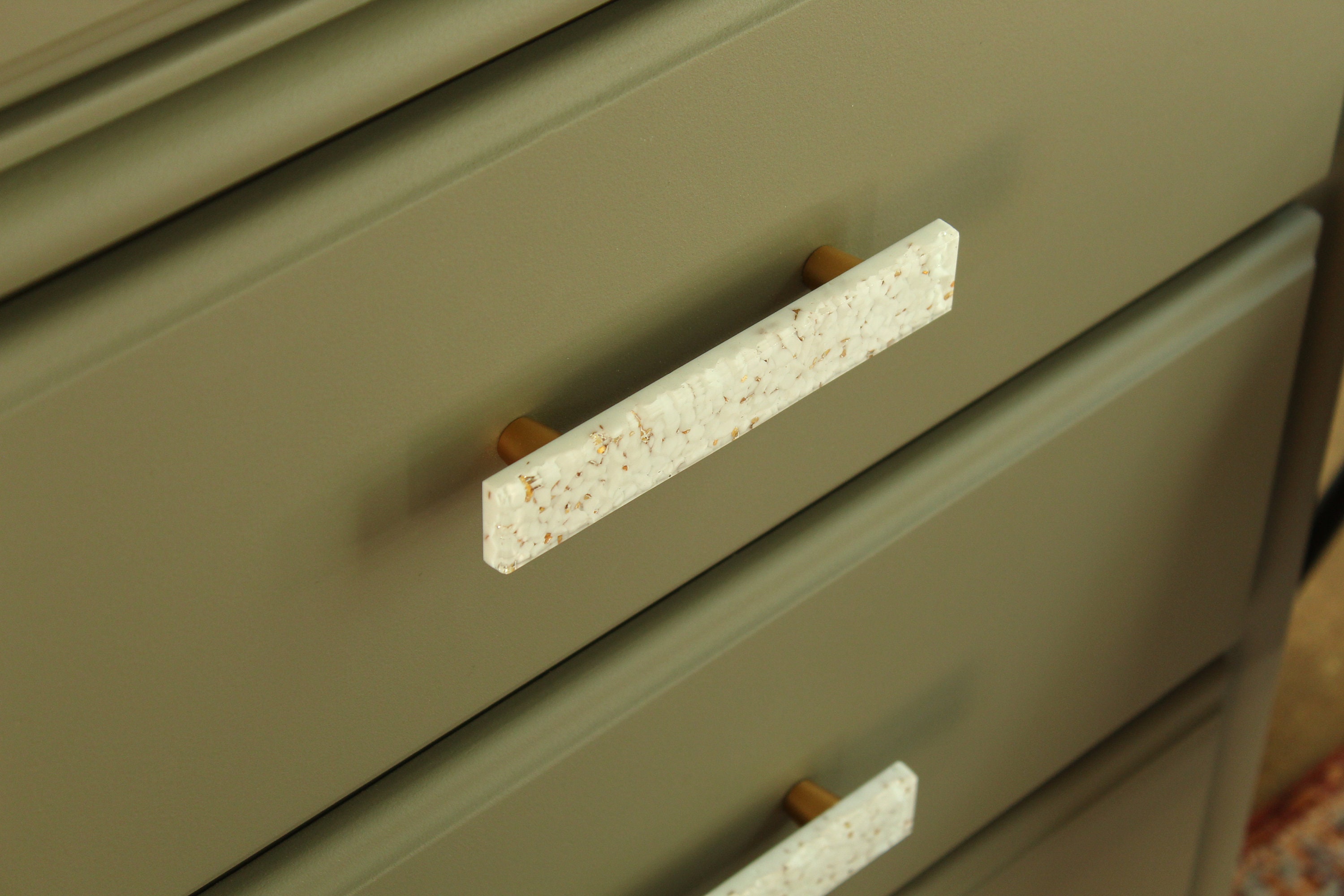 White and Gold Fused Glass Hardware | Cabinet Pull and Knobs | Modern Hardware | Unique Cabinet ...