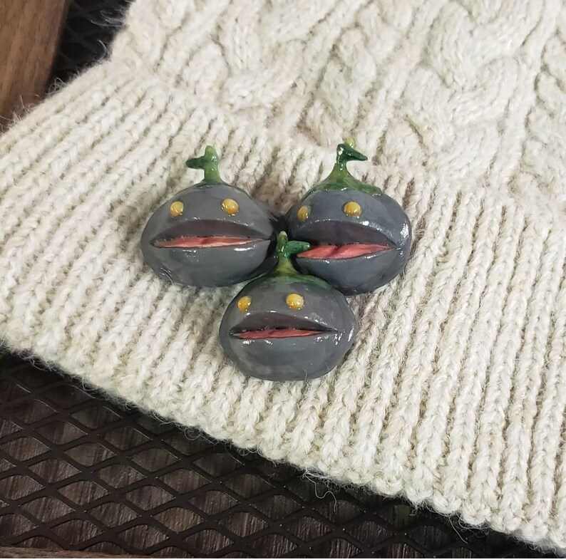 Ffxiv Inspired Goobbue Sproutling Minion Pin/brooch | Handmade Polymer ...