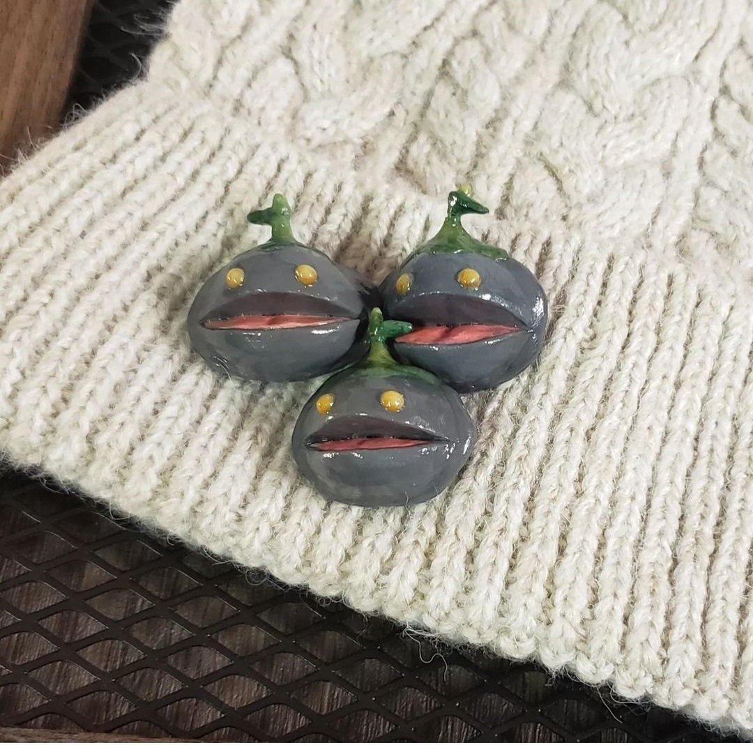 Ffxiv Inspired Goobbue Sproutling Minion Pin/brooch | Handmade Polymer ...