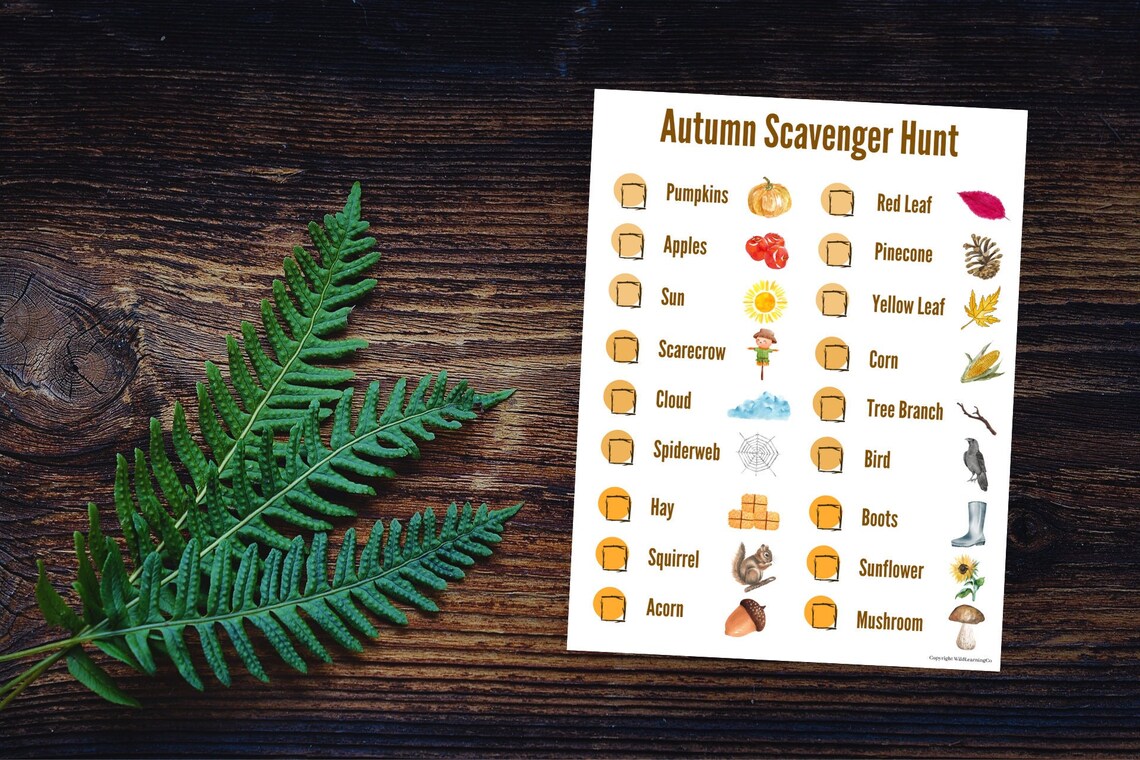 Autumn Scavenger Hunt Printable - Etsy
