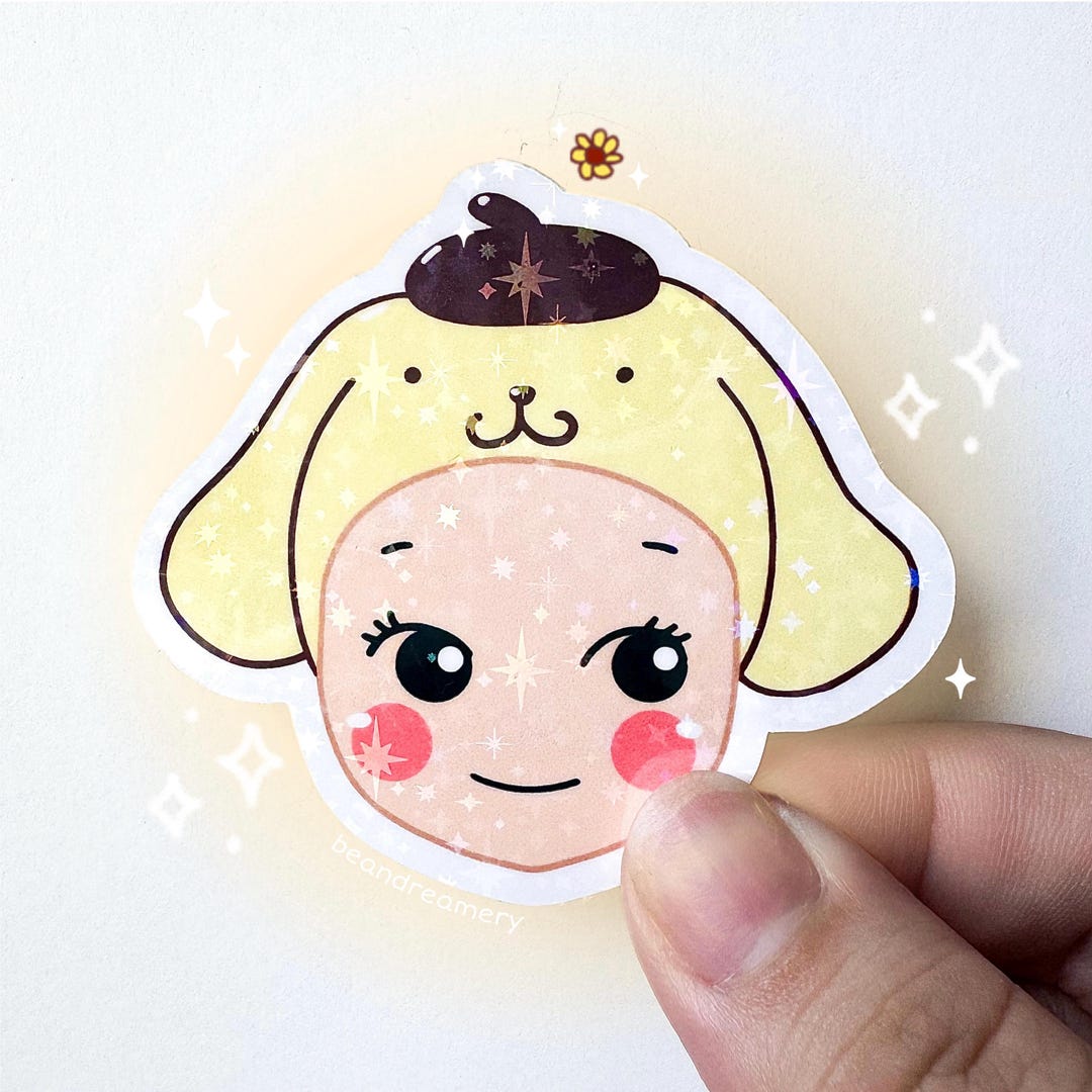 Pompompurin Sonny Angel Sticker - Kawaii Glossy Holographic Sticker - Etsy