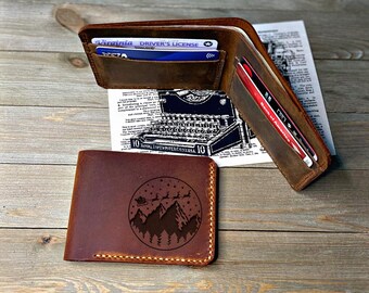 Bald Eagle Leather Wallet, Custom Wallet Name for Men, Hunting Gift for ...