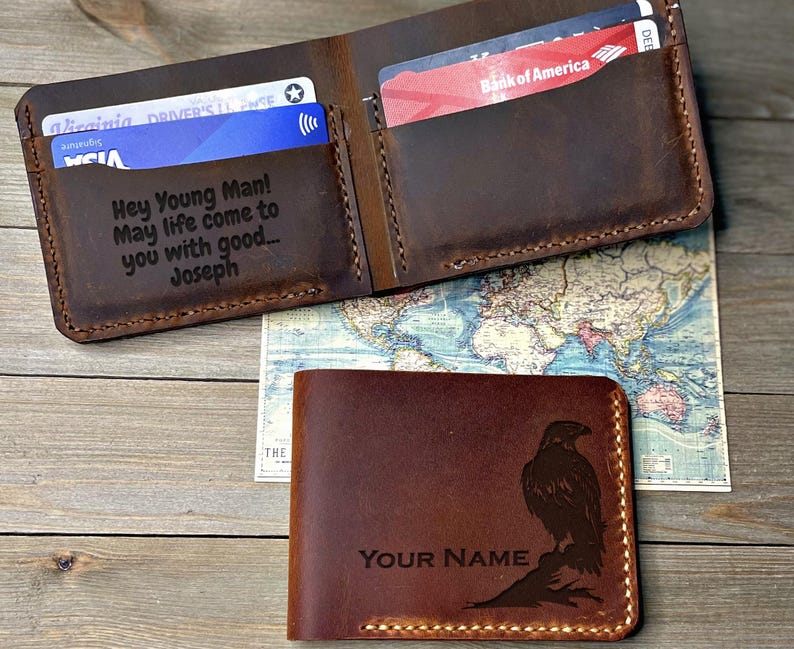 Personalized Men Wallet, Monogram Wallet for Men, Engraved Wallet for ...