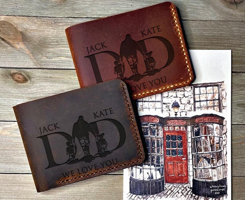 Personalized Men Wallet, Monogram Wallet, Engraved Wallet for Dad, Men ...