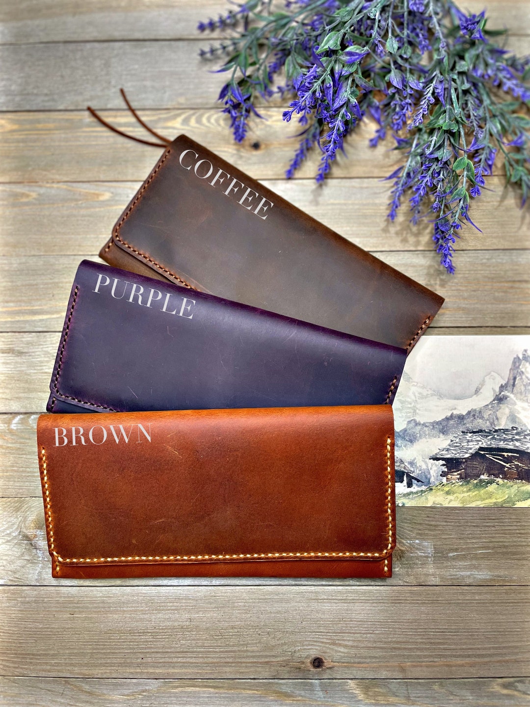 Handmade Genuine Leather Wallet for Women, Custom Authentic Slim Wallet ...