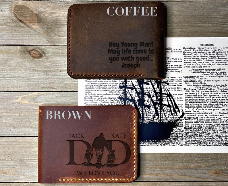 Personalized Men Wallet, Monogram Wallet, Engraved Wallet for Dad, Men ...