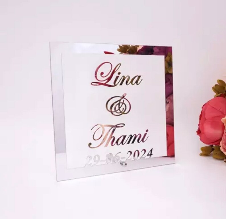Custom Acrylic Mirror With Names and Date Different Style - Etsy