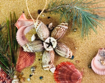 Olive, Scallop, and Augur Shell Flower Ornament - Etsy