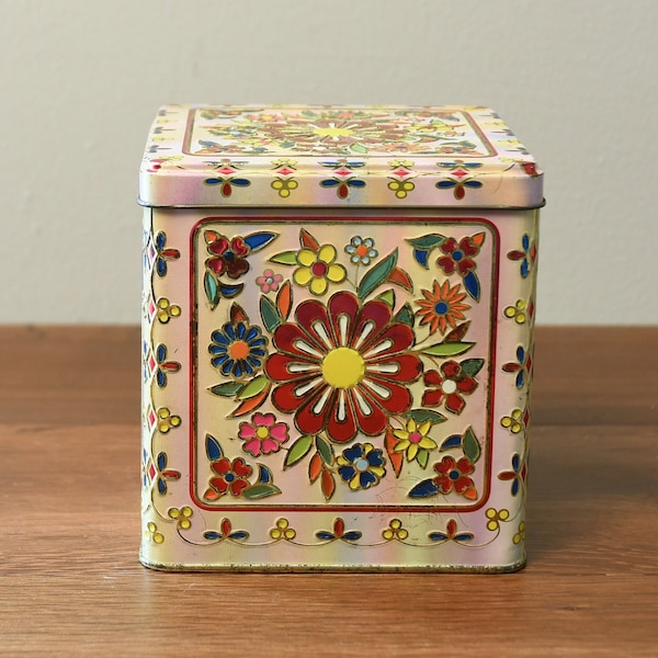 Tin With Flowers - Etsy