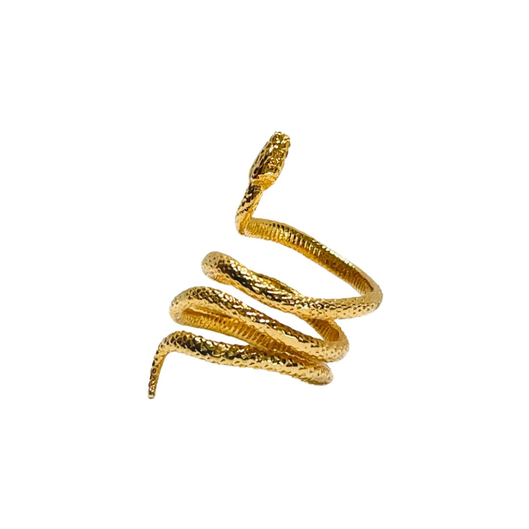 The Serpent Wrap Ring - Everyday Essential Layering Ring - Gold and ...