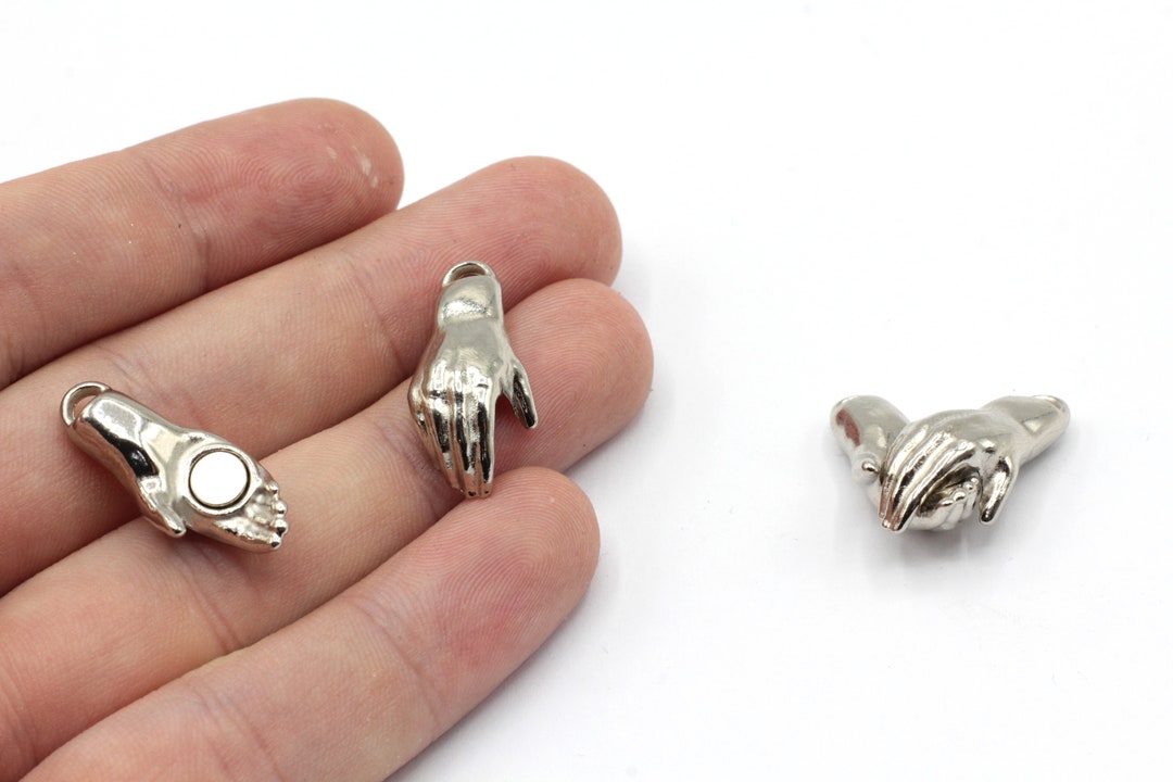 11x24mm Rhodium Plated Hand Magnetic Clasps, Hug Clasps, Multi Strand ...