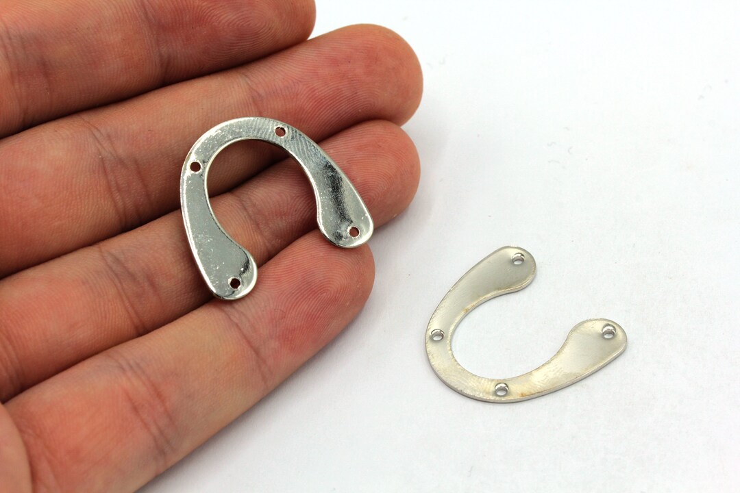 24x25mm Rhodium U Shape Charm, 4 Holes Charm, Geometric Charm, Charms ...