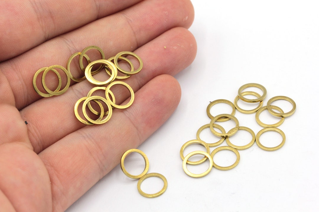 10mm Brass Round Link, Tiny Round Charm, Round Closed Ring, Mini Round ...