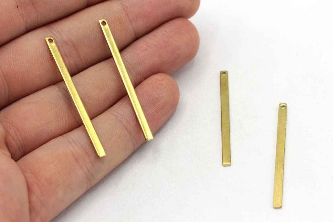 2.5x40mm Brass Stick Bar Charm, Flat Stick Bar, Stick Charm, Earring ...