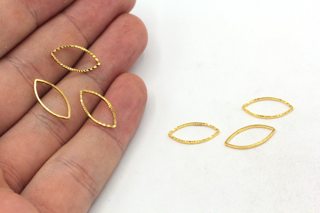 13x21mm 24k Shiny Gold Plated Oval Link, Gold Connector, Gold Oval ...