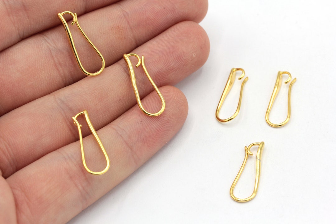 9x20mm 24k Shiny Gold Plated Earring Hooks, Gold French Hook, Earring ...