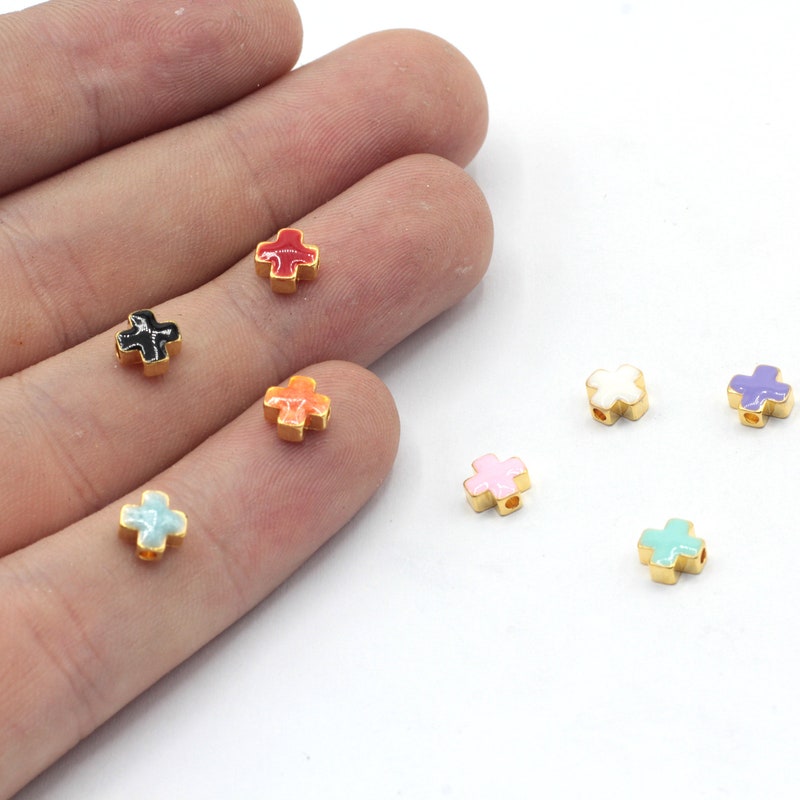 Black Enamel Gold Cross - Etsy