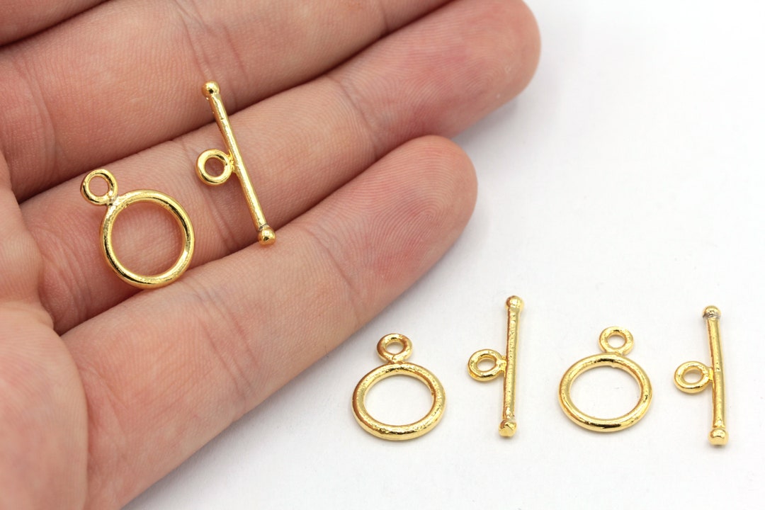 11x16mm 24k Shiny Gold Plated Toggle Clasps, Tiny Toggle Clasp, Gold ...