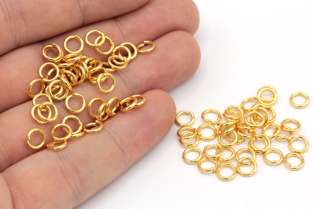 18 Ga 6mm 24k Shiny Gold Plated Jump Ring, Open Jump Ring, Gold ...