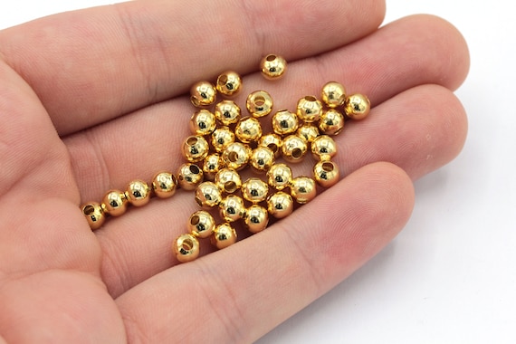 5mm 24k Shiny Gold Tiny Ball Beads Ball Spacer Beads Gold - Etsy