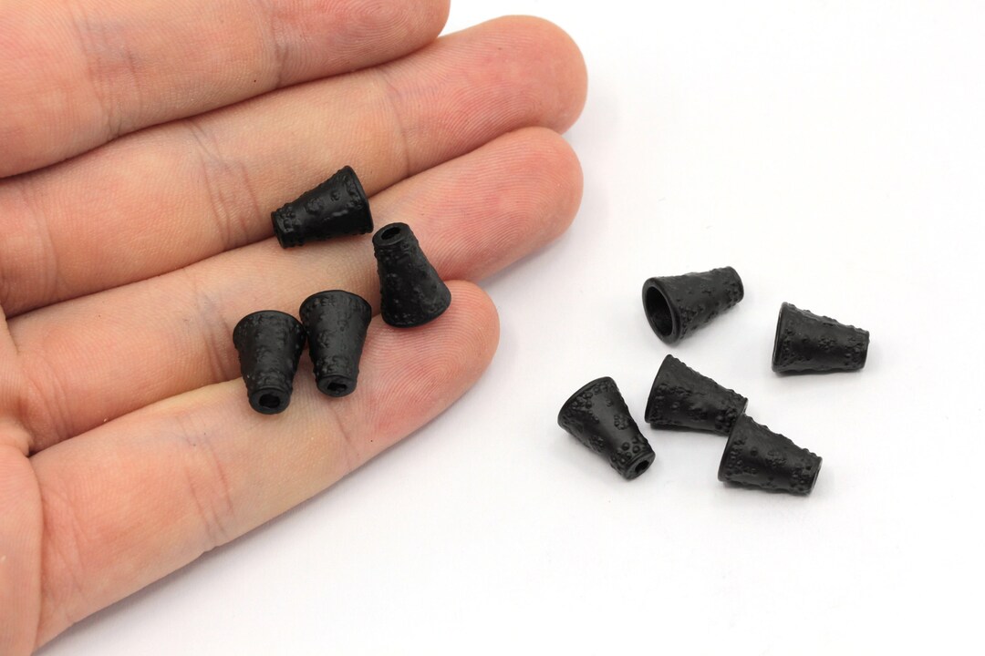 8x11mm Black Plated Cone Caps, Mini Cone Cap, Cones, Tiny Bead Caps ...