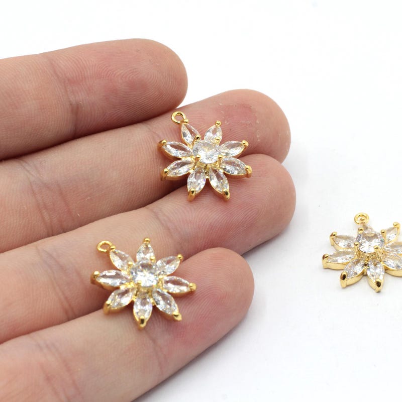 Gold Flower Charm - Etsy