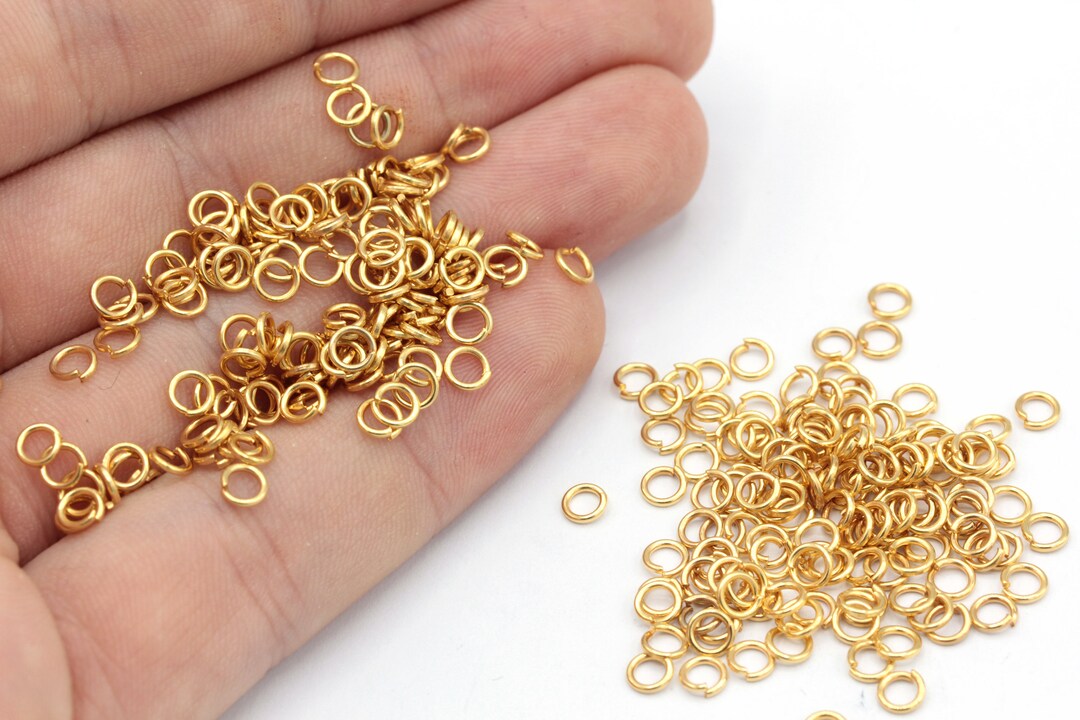 21 Ga 4mm 24k Shiny Gold Plated Jump Ring, Open Jump Ring, Gold ...