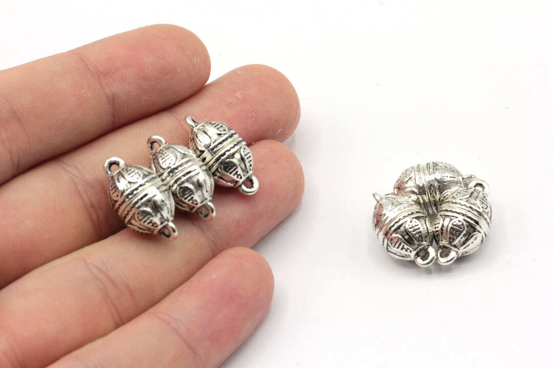 10x18mm Antique Silver Magnetic Clasps, Ball Magnetic Clasp, Bracelet ...
