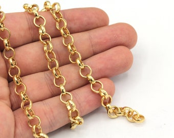 2,5mm 24k Shiny Gold Rolo Chain, Soldered Rolo Chain, Soldered Chain ...