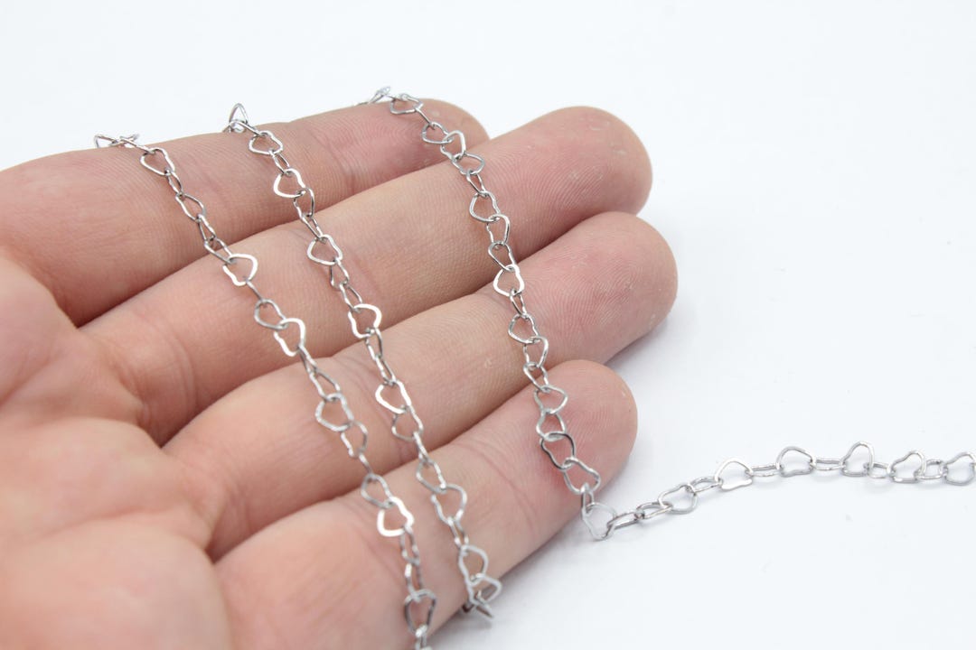 4x6mm Stainless Steel Heart Chain, Heart Link Chain, Soldered Chain ...