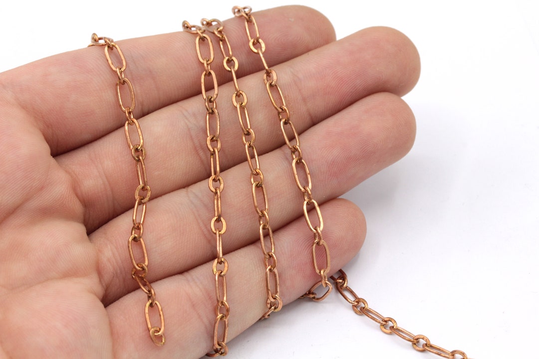 5x9mm Copper Oval Round Link Chain, Oval Link Chain, Circle Link Chain ...