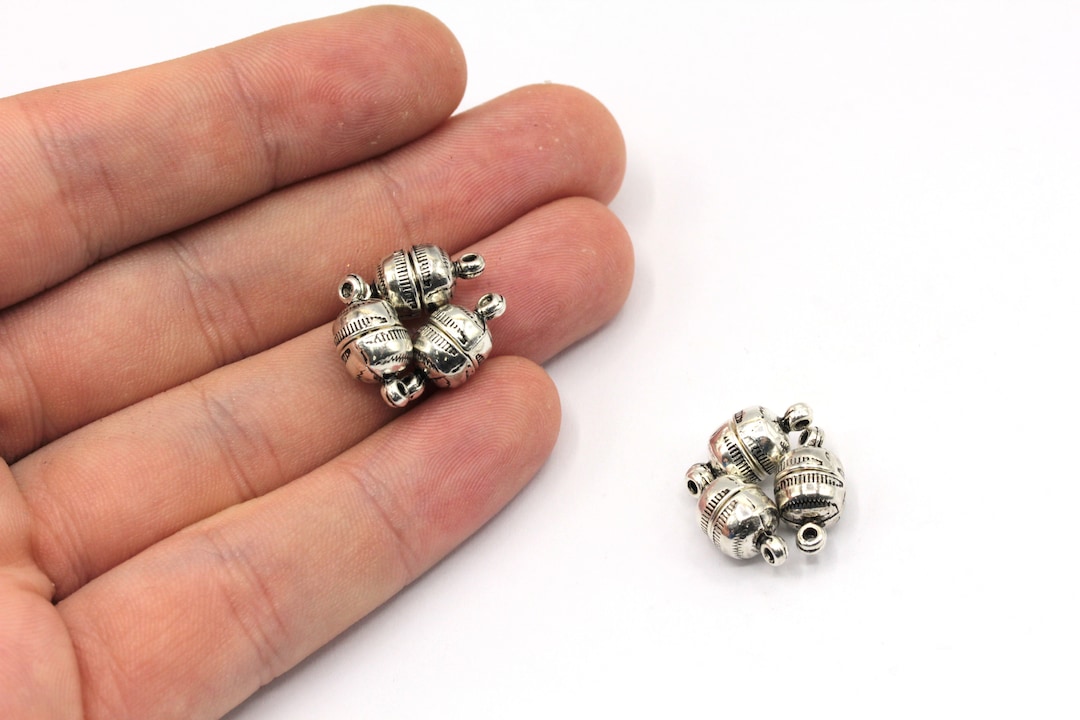 7x15mm Antique Silver Magnetic Clasps, Ball Magnetic Clasp, Bracelet ...