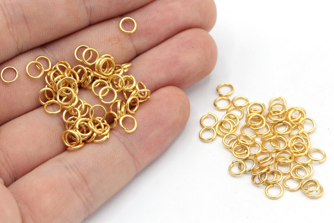 20 Ga 5mm 24k Shiny Gold Plated Jump Ring, Open Jump Ring, Gold ...