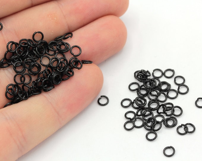 18 Ga 5mm Rhodium Jump Ring, Open Jump Ring, Rhodium Connector, Bulk ...