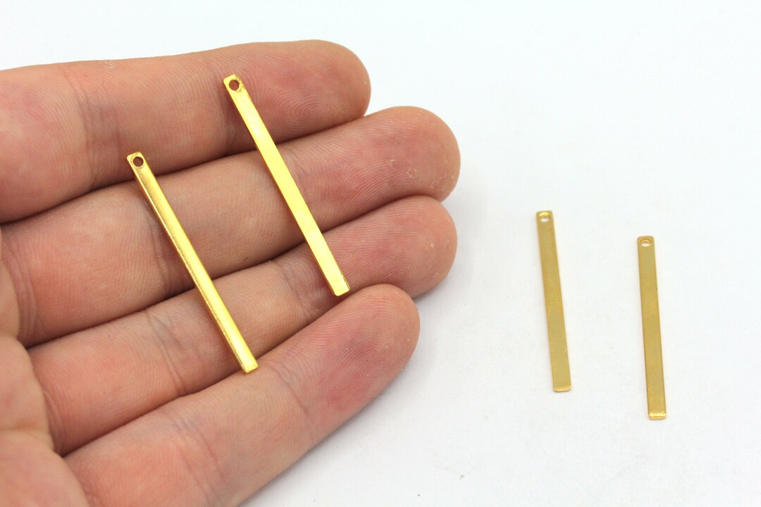 2.5x40mm Gold Stick Bar Charm, Flat Stick Bar, Stick Charm, Earring ...