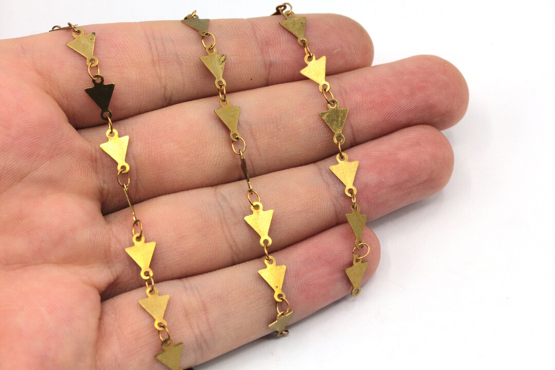 3mm Raw Brass Triangle Bar Chain, Brass Bar Chain, Triangle Chain ...