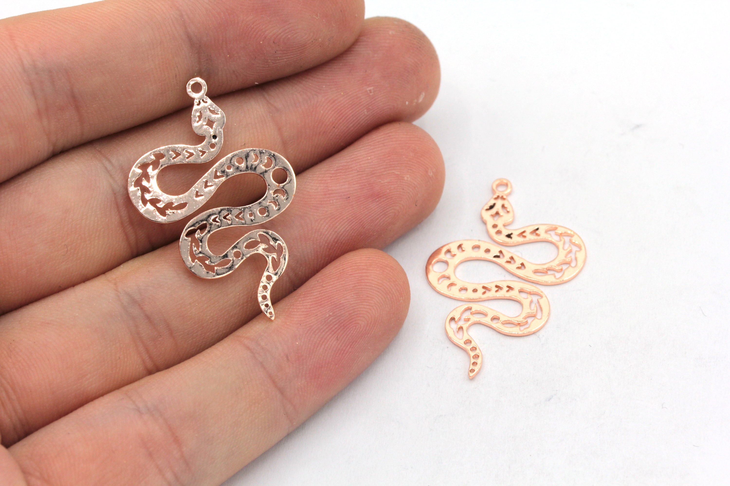 20x39mm 24k Shiny Gold Snake Charm Animal Pendant Gold Snake - Etsy