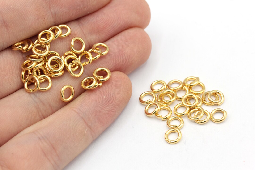 16 Ga 6mm 24k Shiny Gold Plated Jump Ring, Open Jump Ring, Gold ...