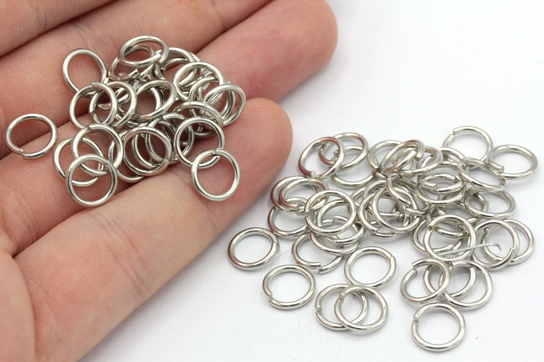 16 Ga 9mm Rhodium Jump Ring, Open Jump Ring, Rhodium Connector, Bulk Jump Ring, Tiny Jump Ring ...